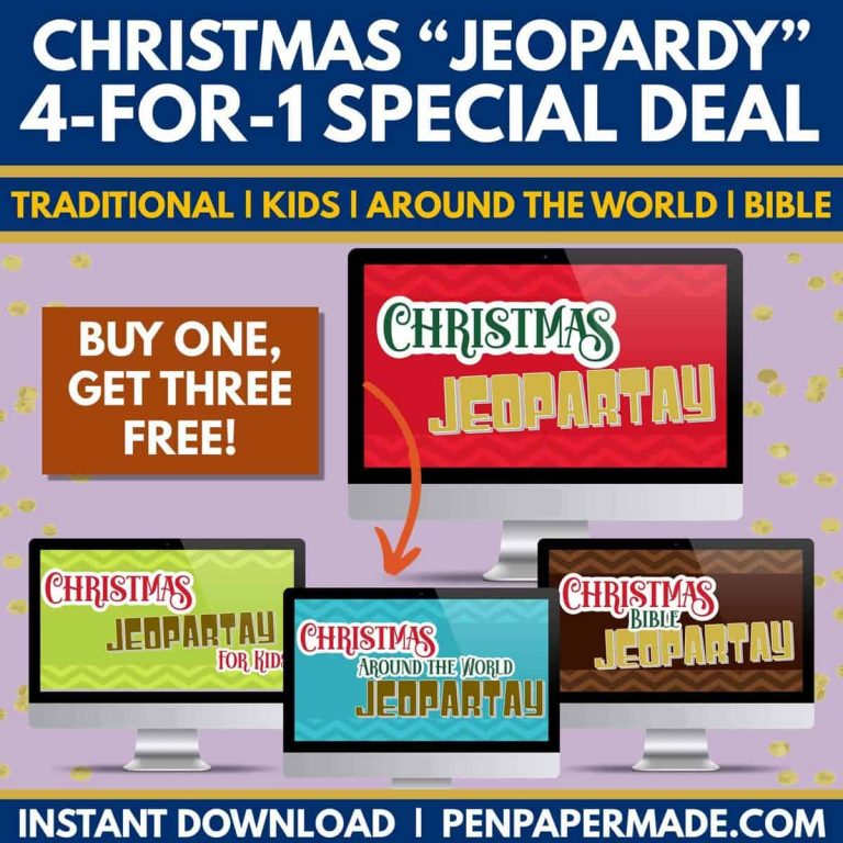 4 FUN Christmas Jeopardy Game Boards [FREE Printables]